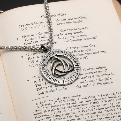 Viking Celtic Trinity Knot Rune Medallion Stainless Steel Pendant ...