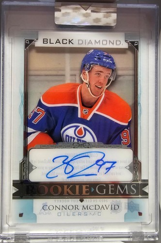 Connor McDavid 23/24 Upper Deck Clear Cut Tribute Black Diamond Rookie ...