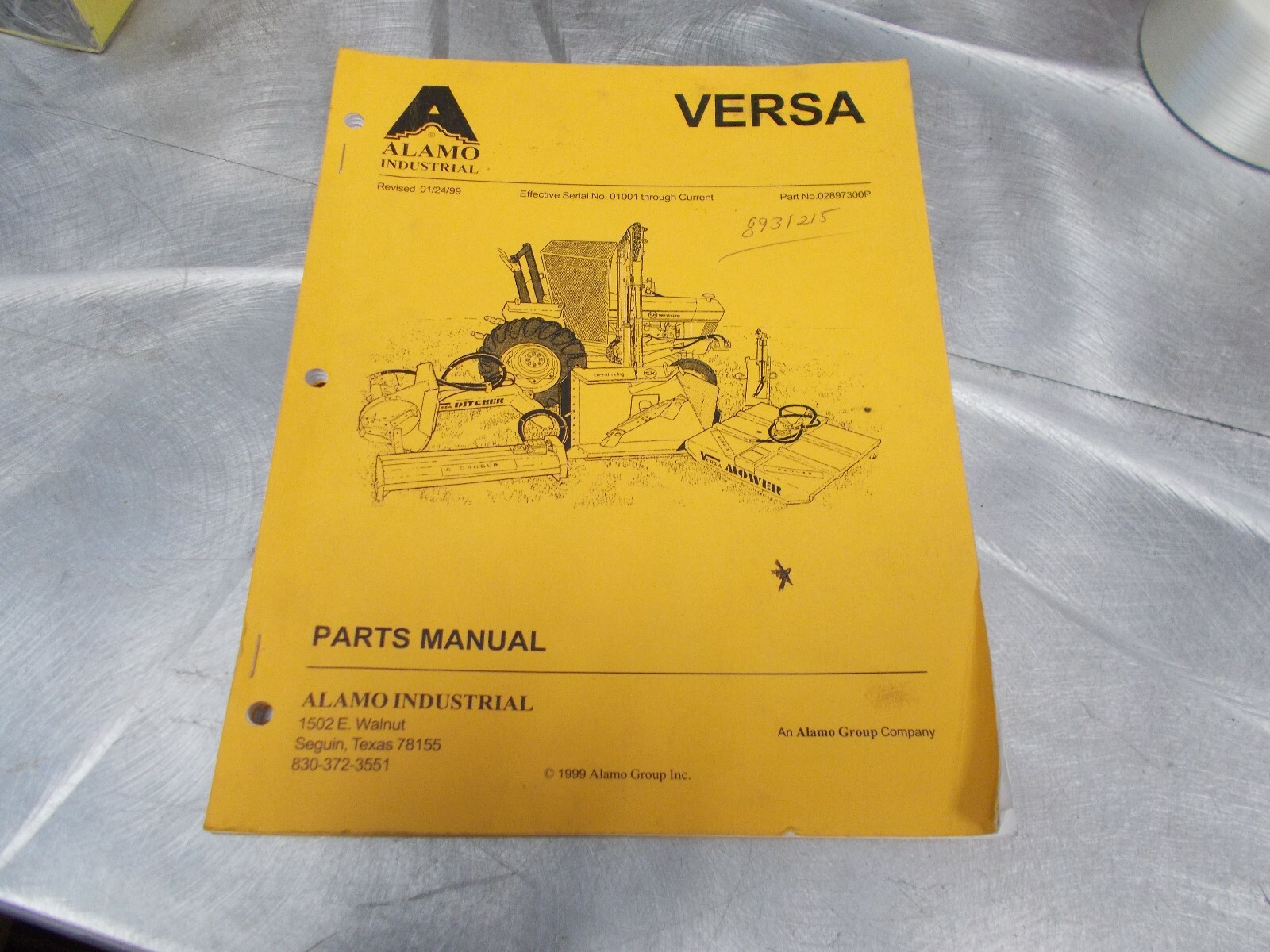 Alamo Versa Mower Ditcher Operator's Manual - 01/24/99 Version | eBay