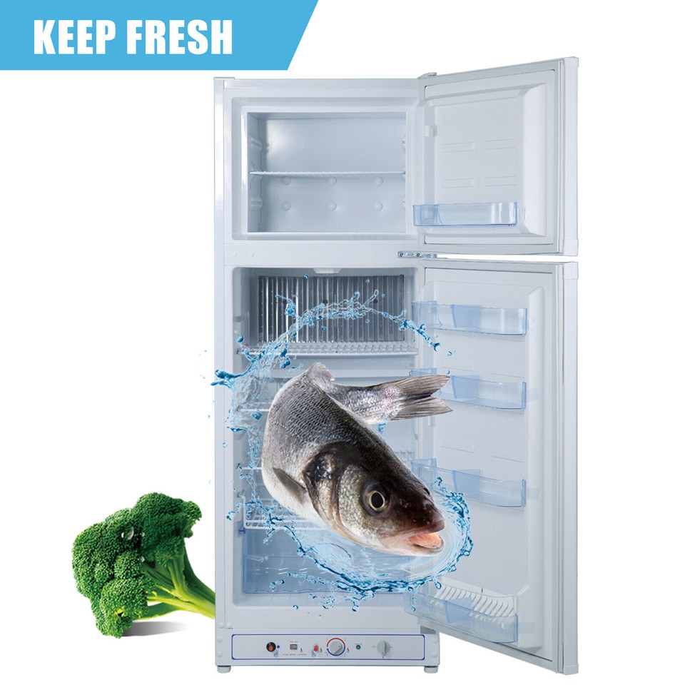 LP Gas Propane Refrigerator Compact Freestanding Freezer Home AC 10 CU ...