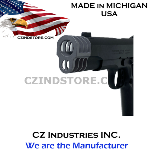 1911 Compensator Brake-Muzzle Brake S.S Top and Bottom slots -45acp ...