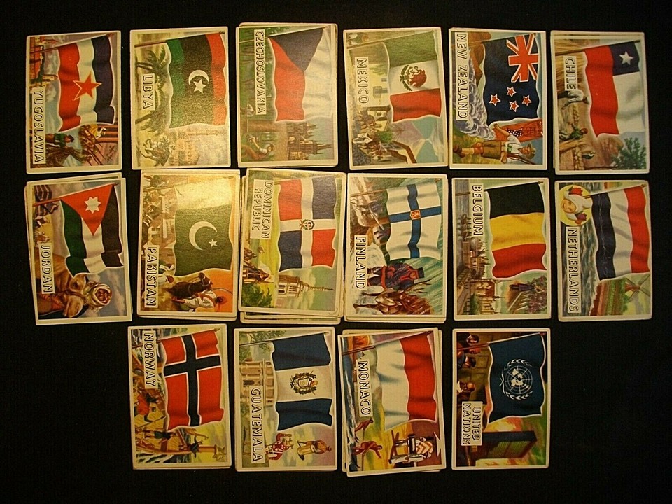 1956 Topps FLAGS OF THE WORLD cards QUANTITY U PICK READ DESCRIPTION B ...