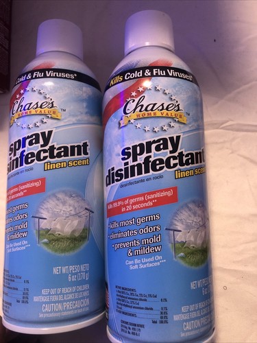 Chase's Spray Disinfectant 6oz Linen Scent Kills Virus C19 Made In USA ...