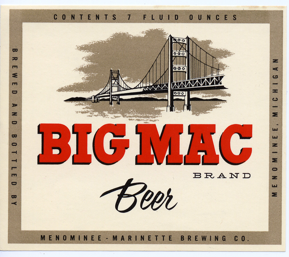 Big Mac Beer Menominee Marinette Brewing Co. Mackinac Bridge On Beer ...