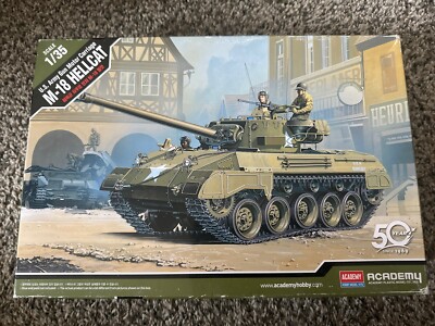 ACADEMY 13255 M-18 HELLCAT GUN MOTOR CARRIAGE MODEL KIT-NIB-1/35 SCALE ...
