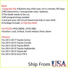 2 for 2012-2019 Toyota Corolla Camry RAV4 Highlander Flip Key Fob Shell ...