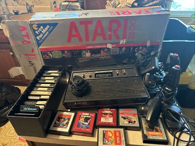 Atari 2600 Game Console - Black With 18 Games 7 Controllers And ...
