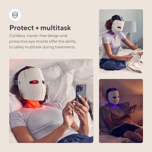 TheraFace Mask LED Light Therapy Skin Care Face Mask with Vibrating ...
