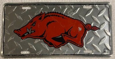 Arkansas Razorbacks Booster License Plate University Go Hogs Hawgs UA ...