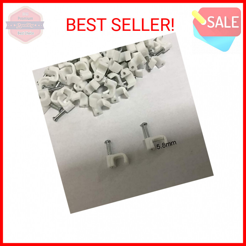 200 PCS 6mm Flat Ethernet Cable Wire Clips Single Coaxial Cable Clamps ...