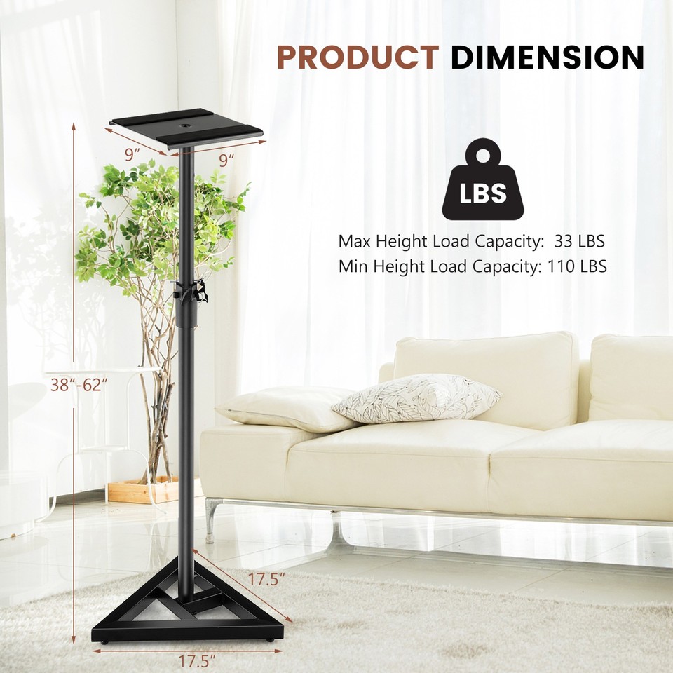 Adjustable Studio Monitor Stands (Pair) Speaker Stands for Home Studio ...