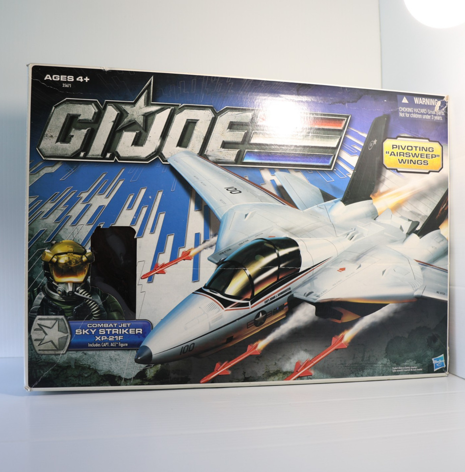 GI Joe 30th Combat Jet SKY STRIKER XP-21F INCOMPLETE + BOX + Stickers ...
