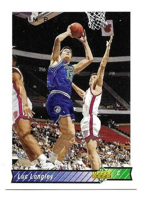 LUC LONGLEY 1992-93 UPPER DECK CARD NEAR MINT CONDITION | eBay