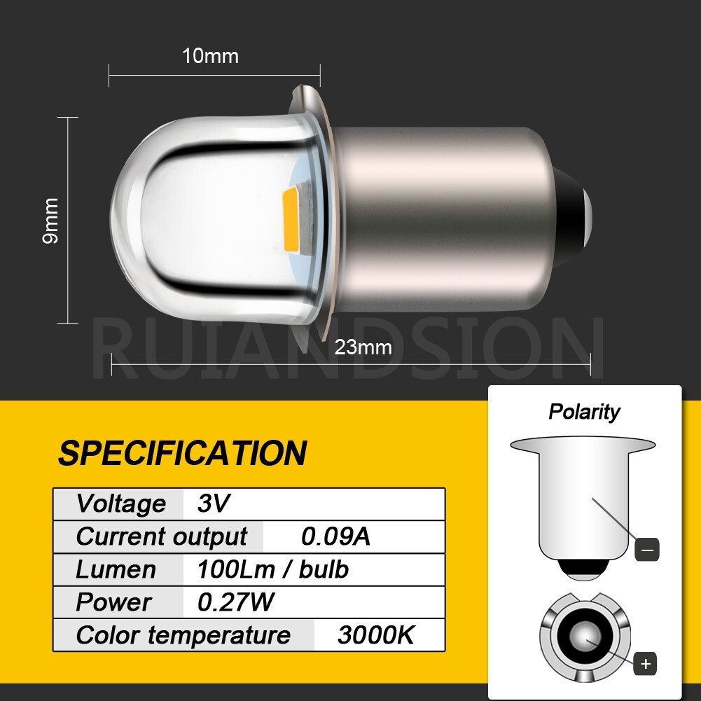PR2 P13.5S 2835 LED 3V/4.5V/6V/18V Flashlight Torch Light Bulb Lamp ...