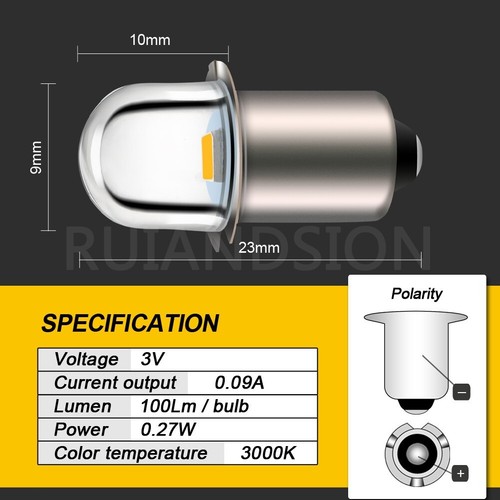 PR2 P13.5S 2835 LED 3V/4.5V/6V/18V Flashlight Torch Light Bulb Lamp ...