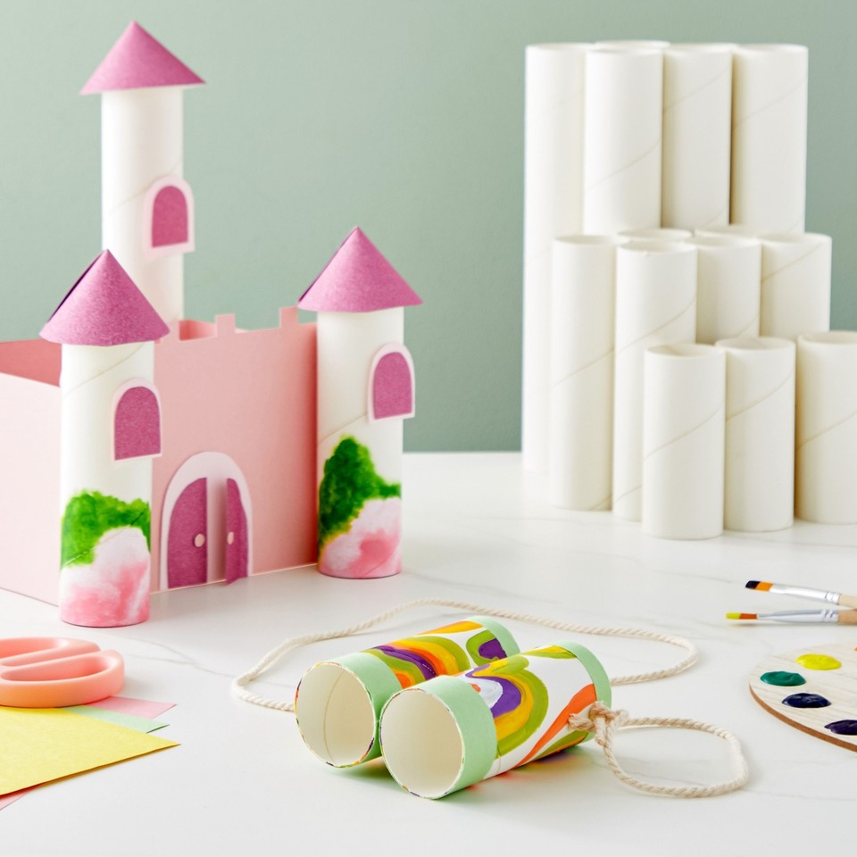 24 Pack White Cardboard Tubes for Crafts, Classroom Art Projects, 3 ...