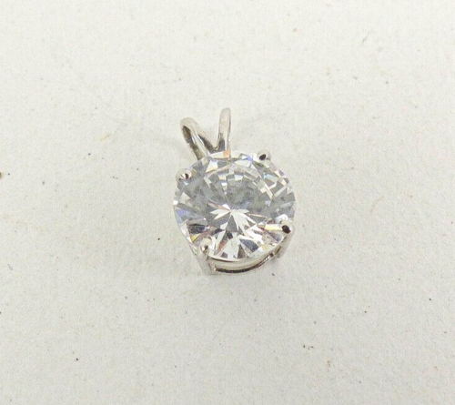 9ct Gold Cubic Zirconia Pendant White Sparkly 13mm with Gift Box | eBay