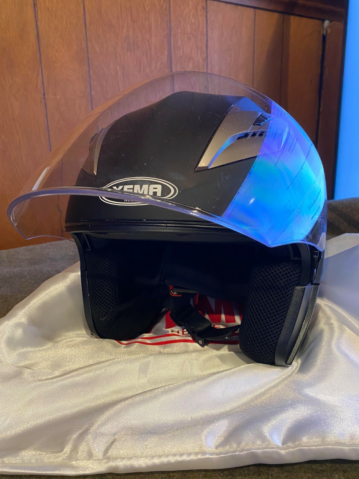 YEMA YM-627 open face flip DOT Motorcycle Moped Helmet Matte Black ...