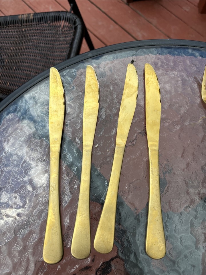Bombay Santorini Gold Flatware Knife Set Of Four | eBay