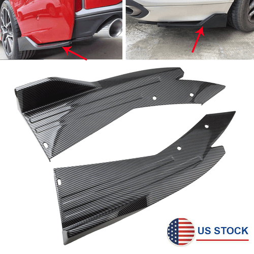 2x Car Rear Bumper Lip Side Splitter Diffuser Spoiler Body Kit Carbon ...