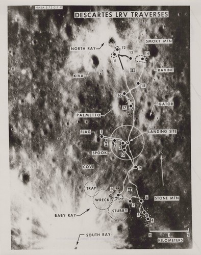 Apollo 16 | RARE NASA 1972 Descartes LRV Traverse Lunar Map Original ...