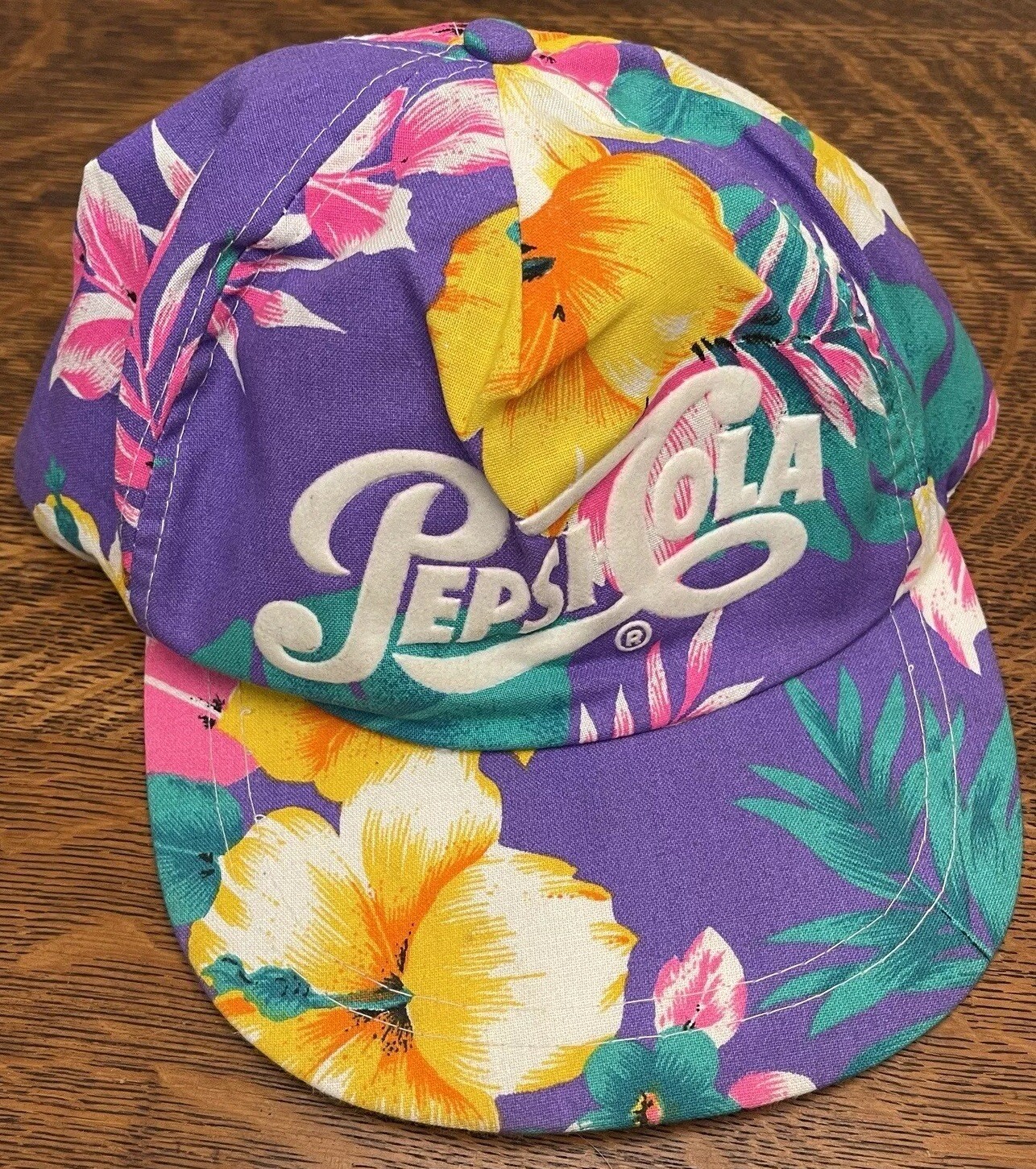 VTG Pepsi Cola Snapback Hat Cap Puff Script Hawaiian … - Gem