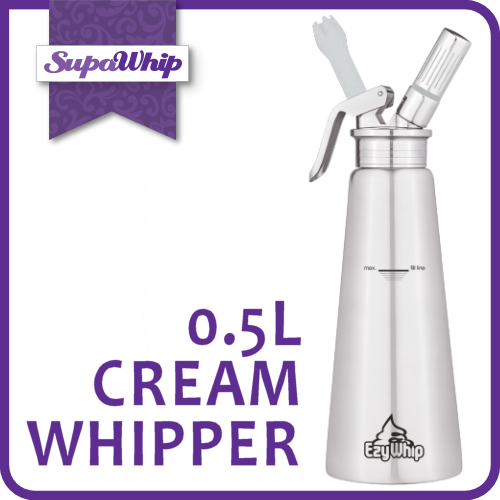 EZYWHIP CREAM DISPENSER 1.0L 100% STAINLESS STEEL WHIPPER BULBS ...