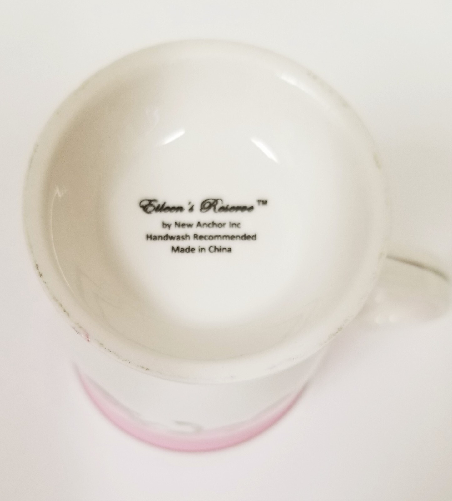 NEW EILEEN'S RESERVE WHITE,PINK,GOLD ACCENT TRIM TEA,COFFEE MUG CUP | eBay