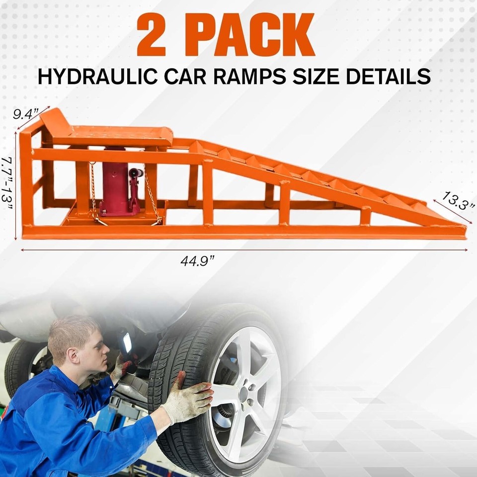12000lb 2PCS Portable Hydraulic Car/Truck Ramps Lifts, Height Adjust 9. ...
