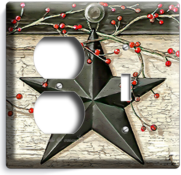 RUSTIC COUNTRY BARN LONE STAR LIGHT SWITCH OUTLET WALL PLATE FARM HOME ...