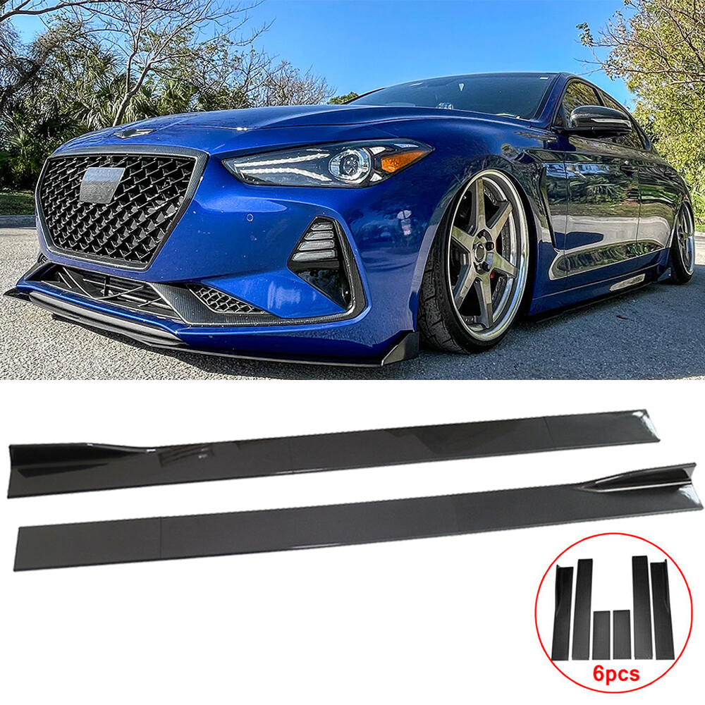 For Hyundai Genesis G70 G80 G90 Carbon Side Skirt Lip Splitter Rocker ...