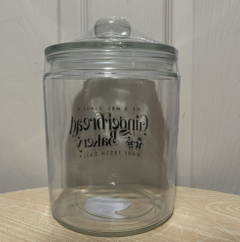 Target Bullseye Gingerbread Bakery Glass Clear Canister Christmas 2023 ...