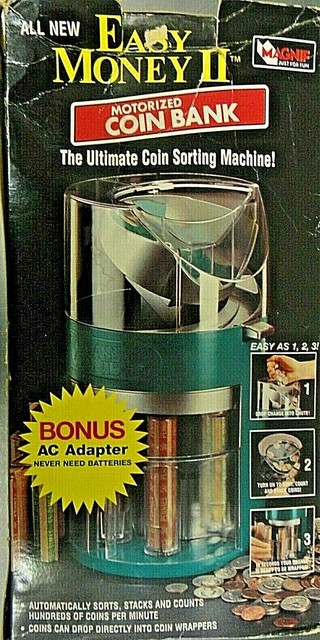 Mag-Nif Easy Money II 4603 Motorized Coin Bank Money Wrapper Sorter ...