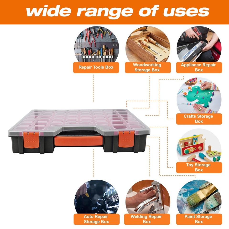 2PCS Multi-Purpose Toolbox, Professional Organizer with 22 Bin ...