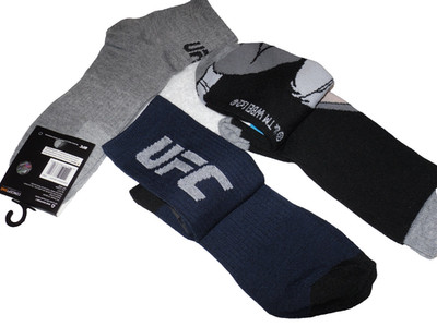 UFC MENS CREE SOX LOT-4 PACKS-BLUE, GREY, SHOE SZ 10-13 SOCK SZ 6-12 ...