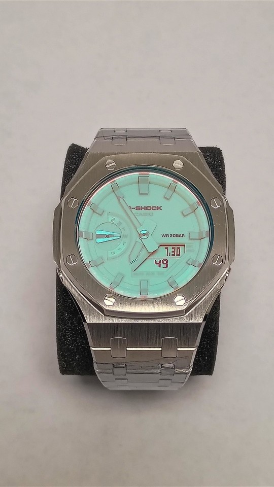 Blue Steel Casioak Custom Watch Mod Oak Casio G-Shock GA-2100 AP ...