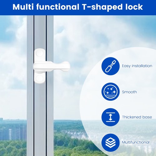 12Pcs T Shape Door Sash Lock with Screws Aluminum Alloy Window Anti ...