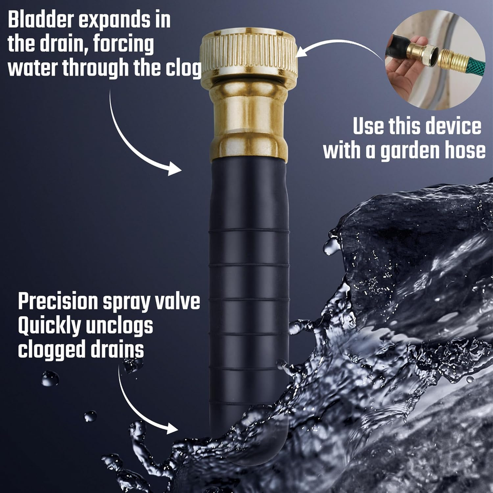 Drain Bladder, Small Drain Cleaning Bladder, Fits 1" to 2" Drain Pipes ...