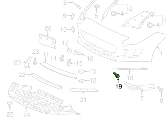Jaguar F-Tempo X761 Vorne Stoßstange Abdeckung Schraube C2D14469 Neu ...