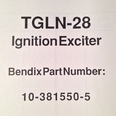 Bendix TGLN-28 Ignition Exciter Service/Parts Manual 10-381550-5 | eBay