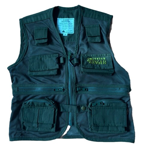 Junior Ranger Cargo Vest Green Mesh Youth Kids Medium National Park ...