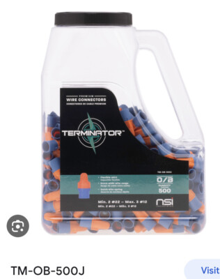 Terminator Wire Connectors TM-OB-500J New 500ct | eBay