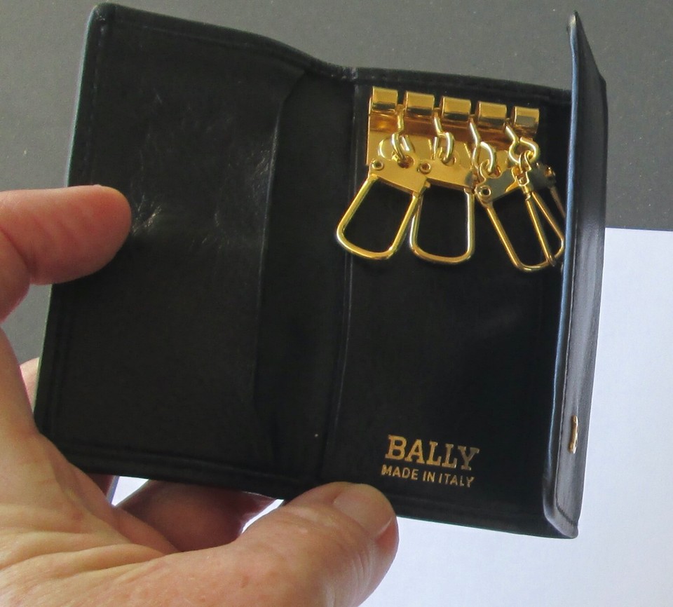 BALLY Black Leather Key Holder Wallet NEW | eBay