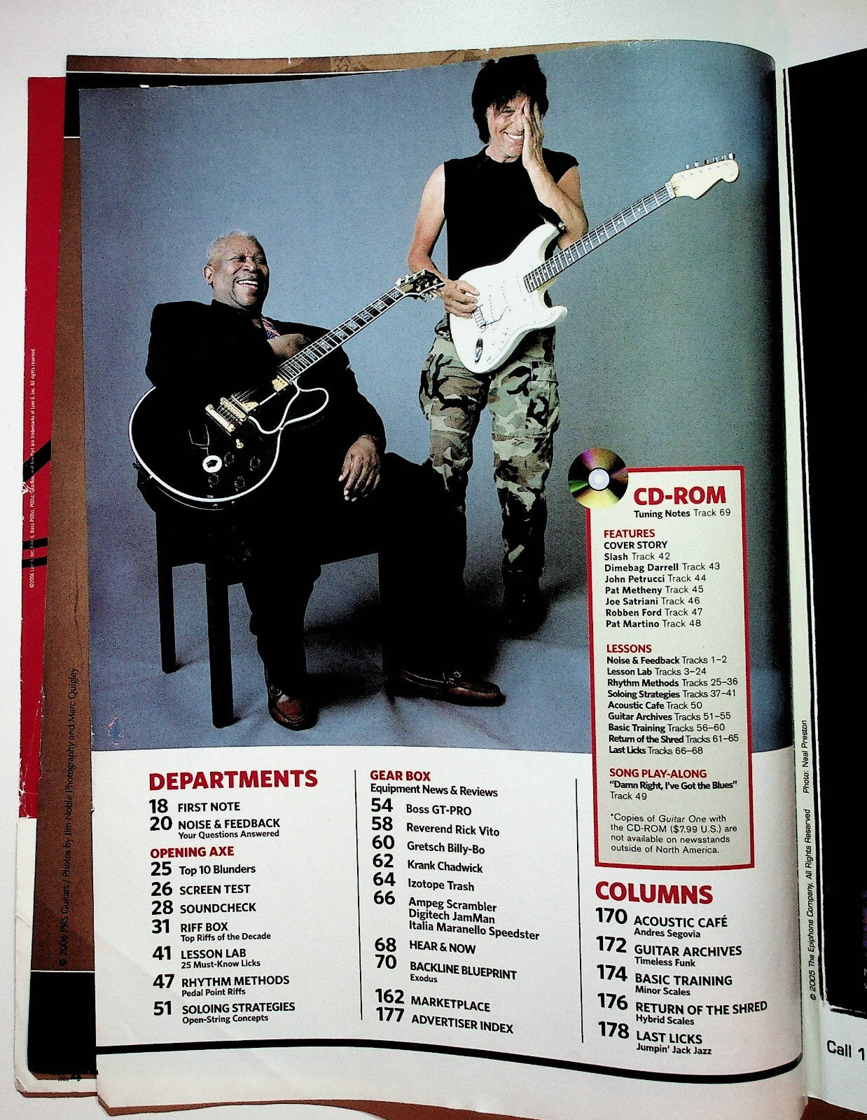 2006 February Guitar One Magazine Led Zeppelin Wes Montgomery Weezer ...