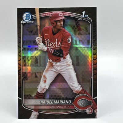 2025 Bowman Chrome Naibel Mariano 1st Reptilian Refractor #BCP-99 Reds ...