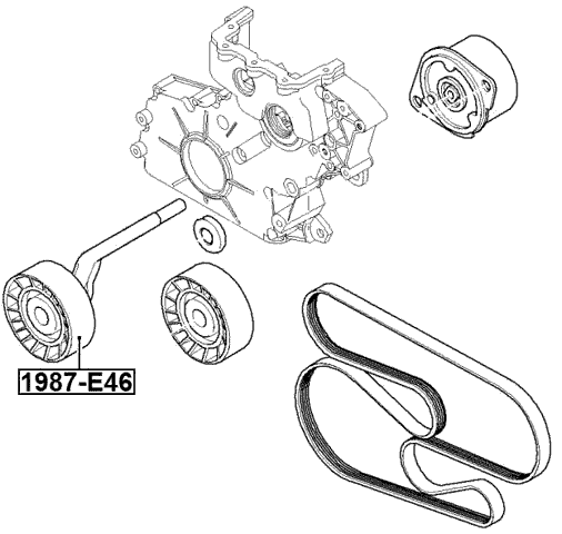 1987-E46 Febest TENSION PULLEY 6712000270, 6712000370, 1722000170 ...