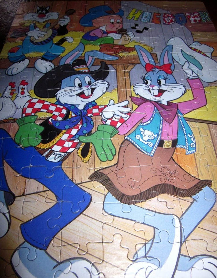 LOONEY TUNES HOEDOWN jigsaw puzzle Honey Bunny & Bugs banjo 1983 | eBay