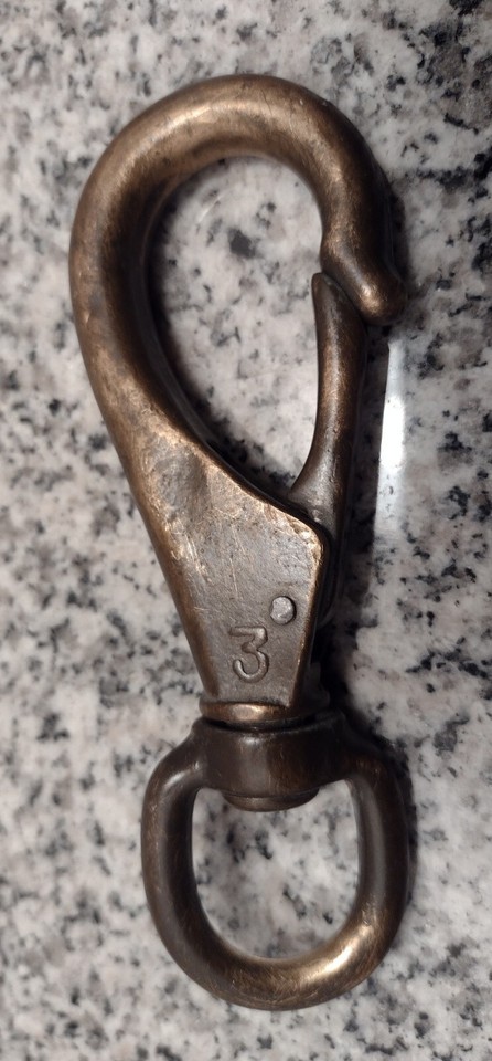 BRONZE BOAT HOOK CLIP, SPRING LOADED w/Rotational End. MADE IN ITALY ...
