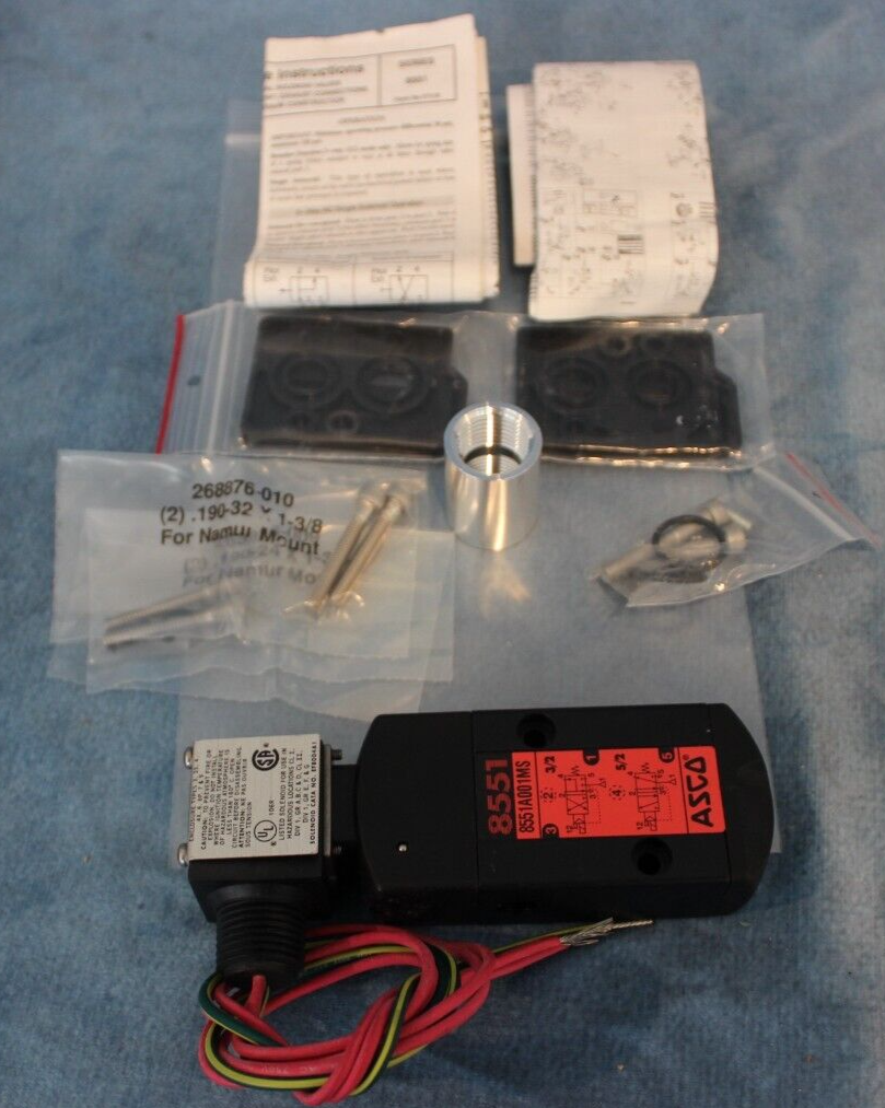 ASCO 8551 Series EF8551A001MS 5/2 Direct-Mount Inline Spool Valve for ...