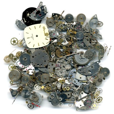 50g STEAMPUNK JEWELLERY ART CRAFTS CYBERPUNK COGS GEARS ETC WATCH PARTS ...